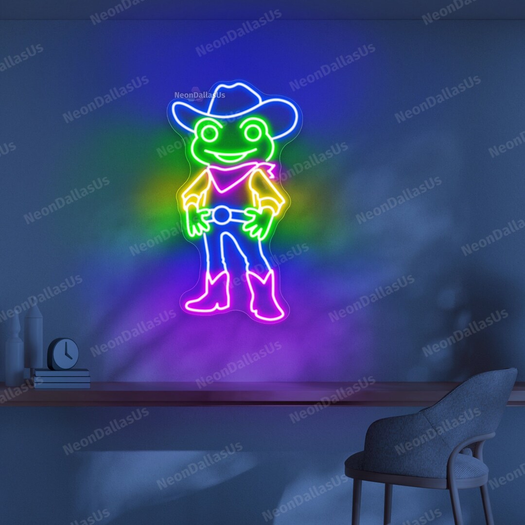 Cowboy Frog Neon Sign Cowboy Frog LED Light Frog Cowboy Hat LED Neon ...