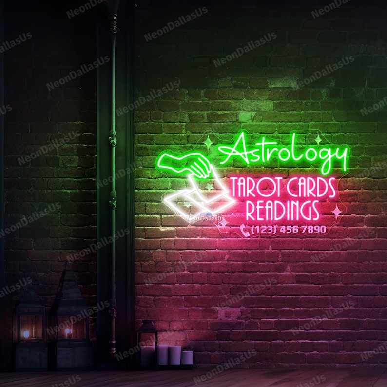 Astrology Tarot Cards Reading Neon Sign Custom Tarot LED Sign Fortune ...