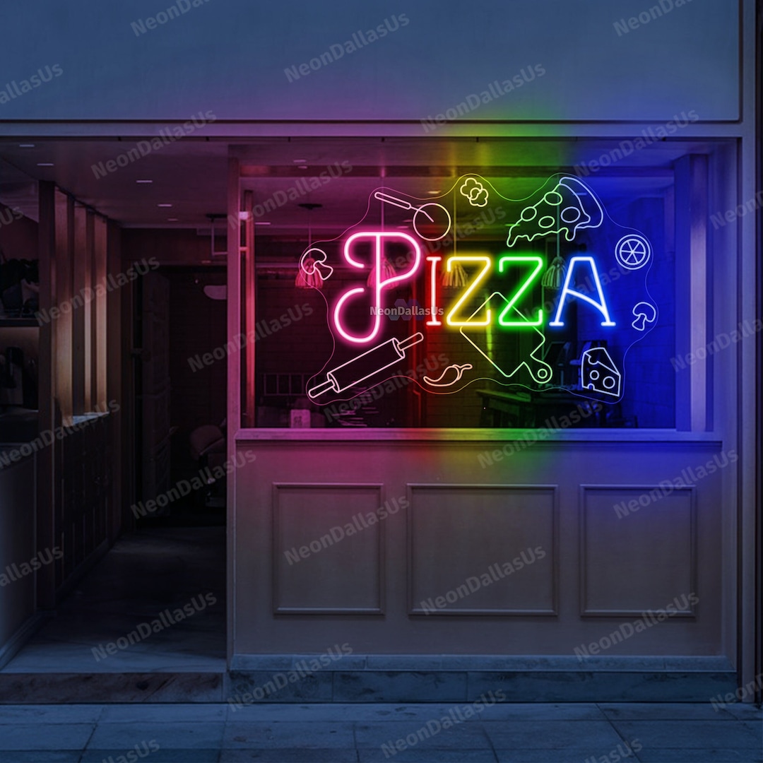 Neon Sign Pizza Neon LED Light Pizza Slice Neon Pizza Signs Outdoor ...