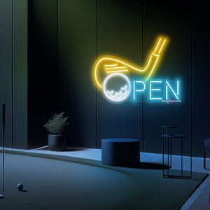 Golf Neon Sign Golf Open Led Sign Golf Led Light Personalized Golf Golf ...