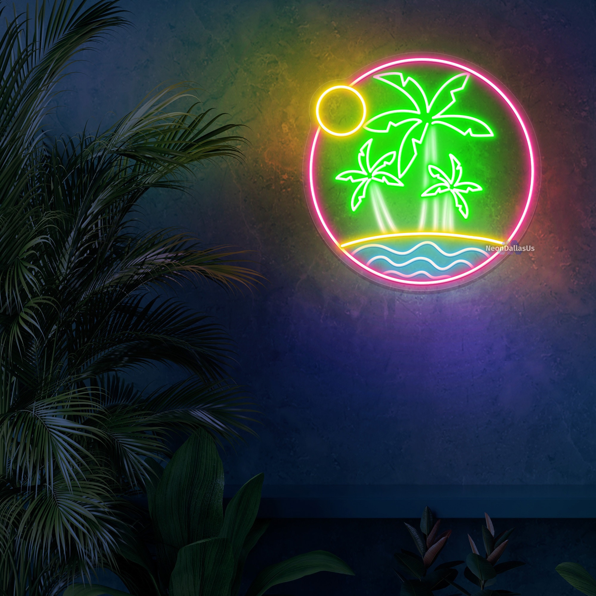 Palm Tree Neon Sign Custom Neon Sign Palm Tree LED Sign - Etsy
