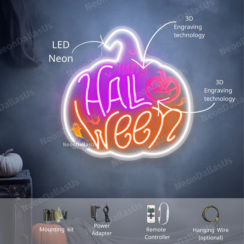 Halloween Decor Happy Halloween Sign Halloween LED Sign Custom ...