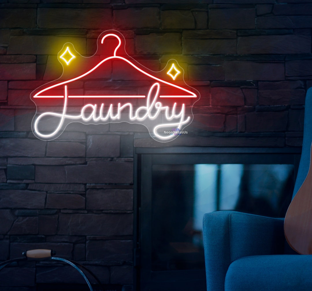Laundry Neon Sign Laundromat Led Neon Sign Washing Machine Light Sign ...