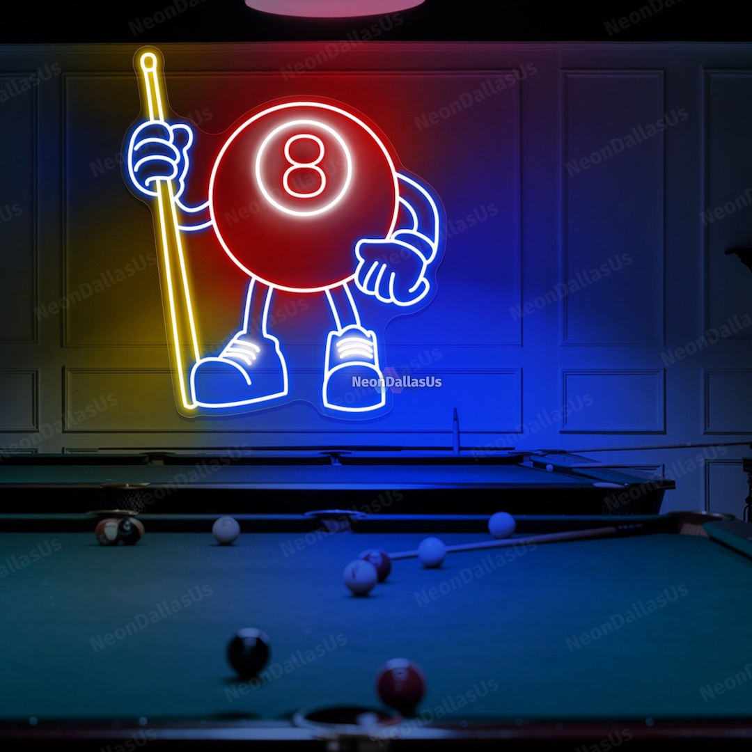 Billiard Neon Sign Open Sign Billiard Pool Table Light Billiard Room ...