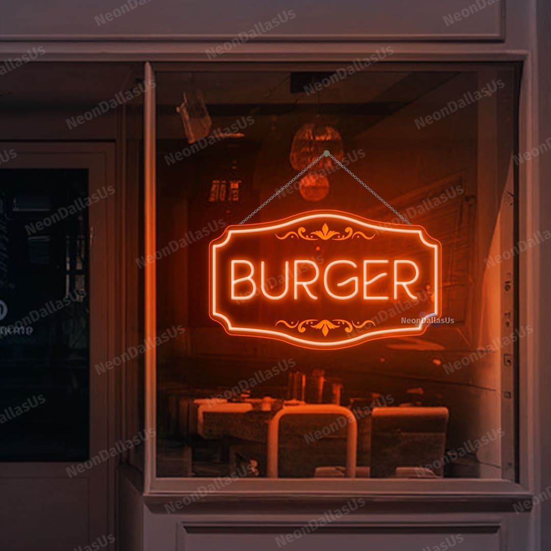 Burger Neon Sign Burger Led Neon Light Burger Shop Restaurant ...