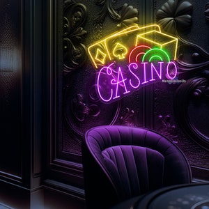 Casino Neon Sign Casino Led Lights Game Room Decors Personalized Gifts ...