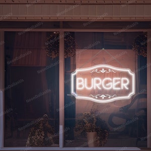 Burger Neon Sign Burger Led Neon Light Burger Shop Restaurant ...