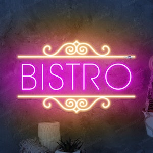 Bistro Neon Sign Bistro LED Light Personalized Bistro Kitchen Sign ...