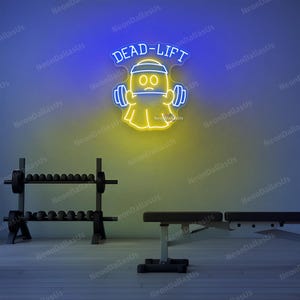 Ghost Deadlift Neon Sign Cute Deadlift Ghost Sign Funny GYM Room Wall ...