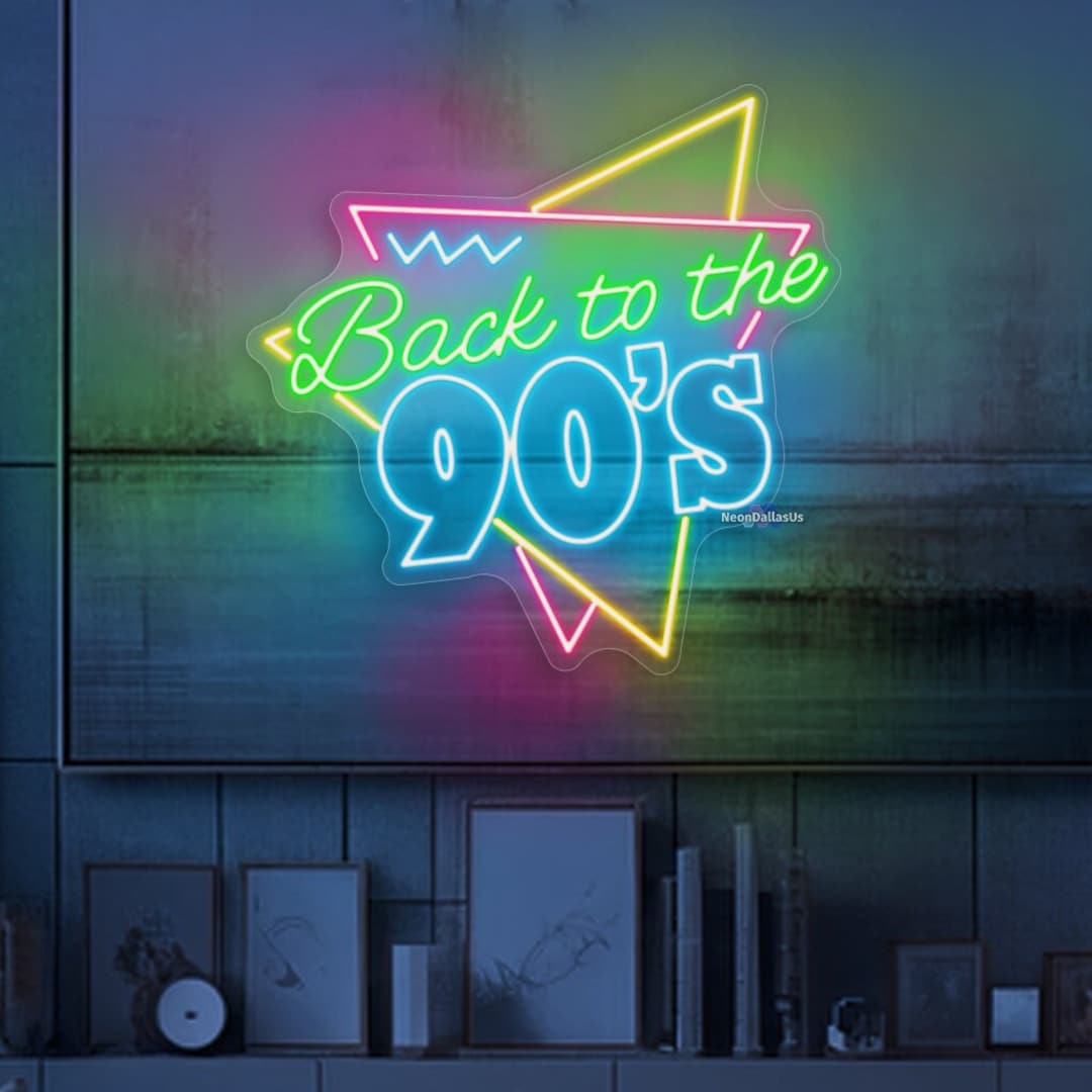 Back to the 90s Neon Sign 90s Party Themed Retro Neon Retro Neon Sign ...