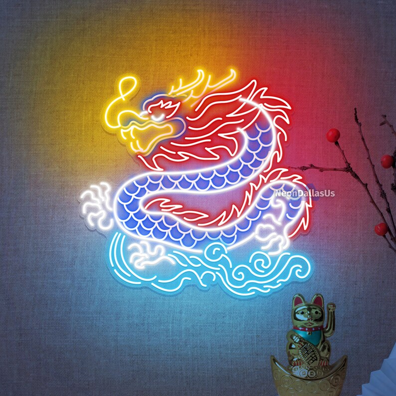 Dragon Neon Sign Dragon LED Light Dragon Year Custom Neon Sign New Year ...
