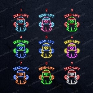Ghost Deadlift Neon Sign Cute Deadlift Ghost Sign Funny GYM Room Wall ...
