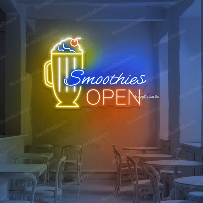 Smoothies Open Neon Sign Smoothies Open LED Light Smoothies Light ...