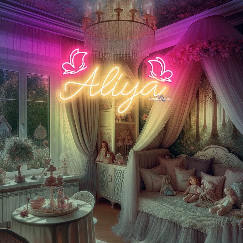 Quince Anos Sign Custom Name With Butterflies Mis Quince Neon Sign ...