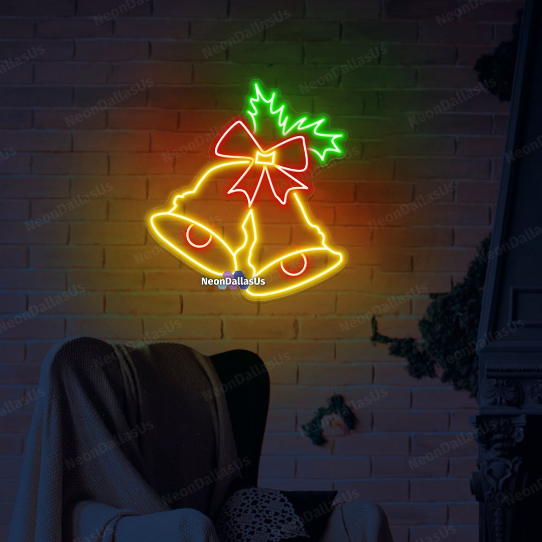 Jingle Bells Christmas Neon Sign Bells Christmas Neon Sign Christmas ...