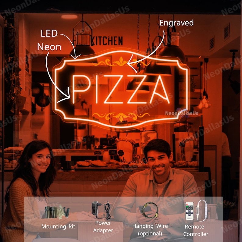 Pizza Neon Sign Pizza LED Light Custom Food Shop LED Neon Sign Shop ...