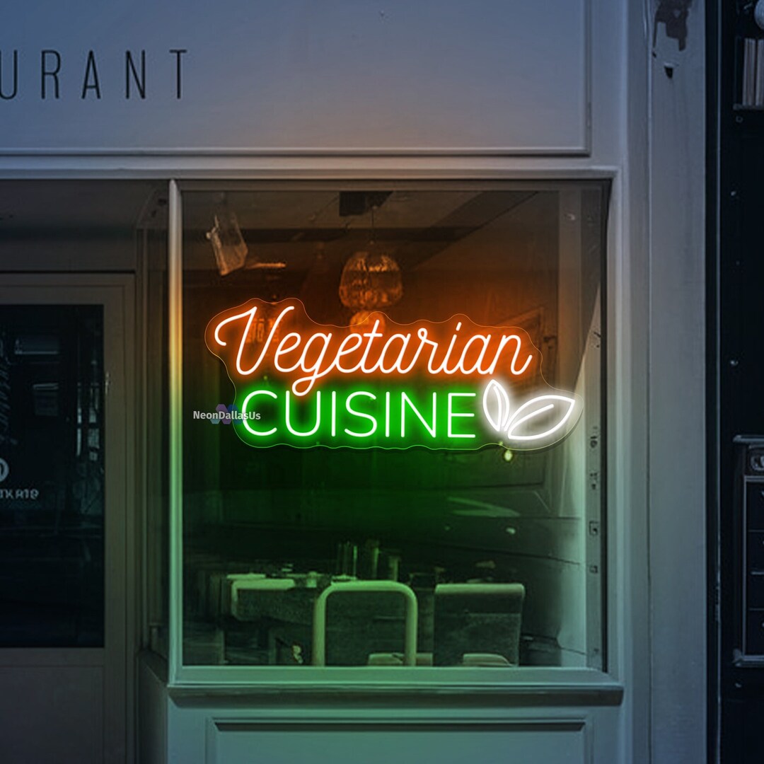 Vegetarian Cuisine Neon Sign Vegan Led Sign Custom Vegetable Neon Sign ...