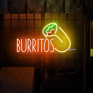 Burrito Neon Sign Burrito Led Light Pita Led Light Custom Street Food ...