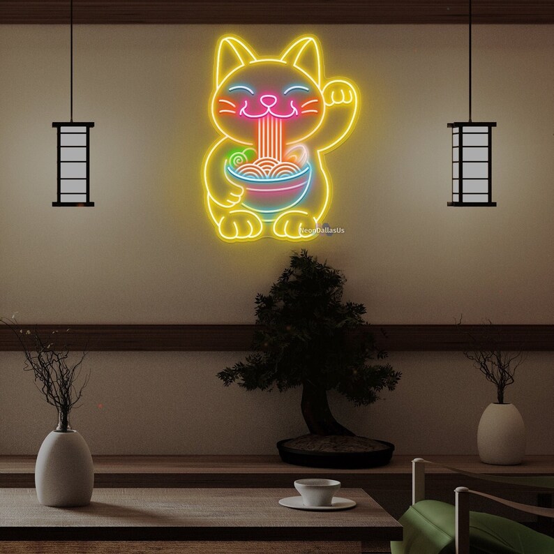 Ramen Neon Sign Lucky Cat Neon Sign Fortune Cat Neon Sign Japanese ...