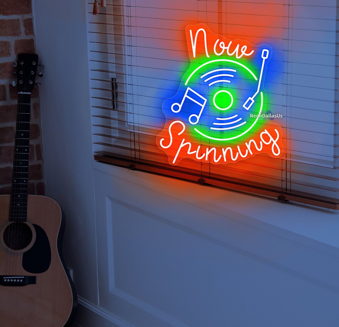 Now Spinning Retro Record Player Neon Sign Retro Record Neon Light ...