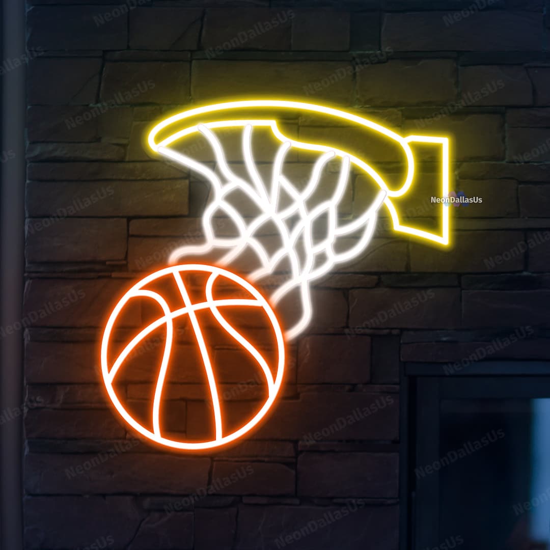 Basketball Hoop Neon Sign Basketball Ball Neon Light Basketball Player ...