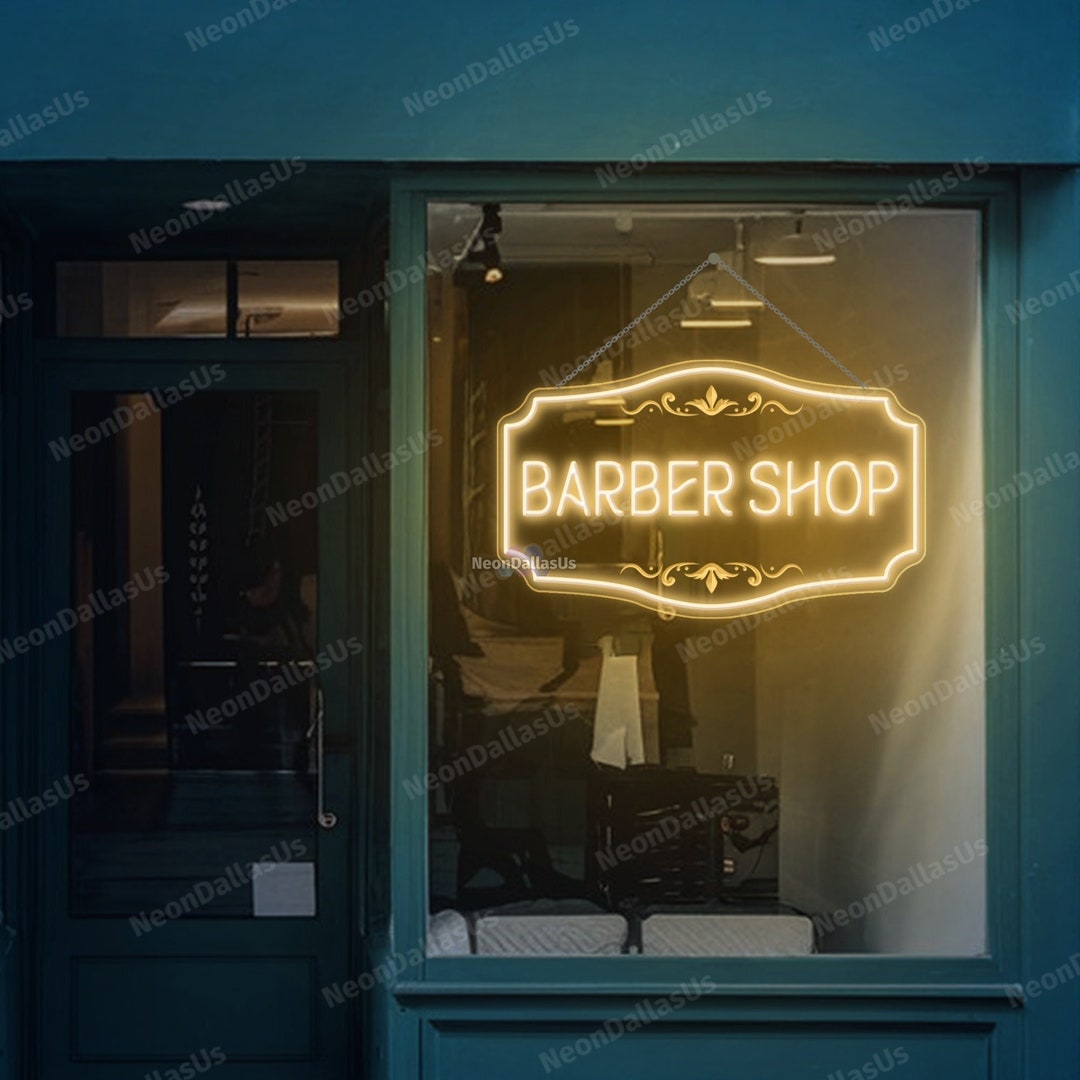 Barber Shop Neon Sign Barber LED Lights Personalized Barber Sign Custom ...