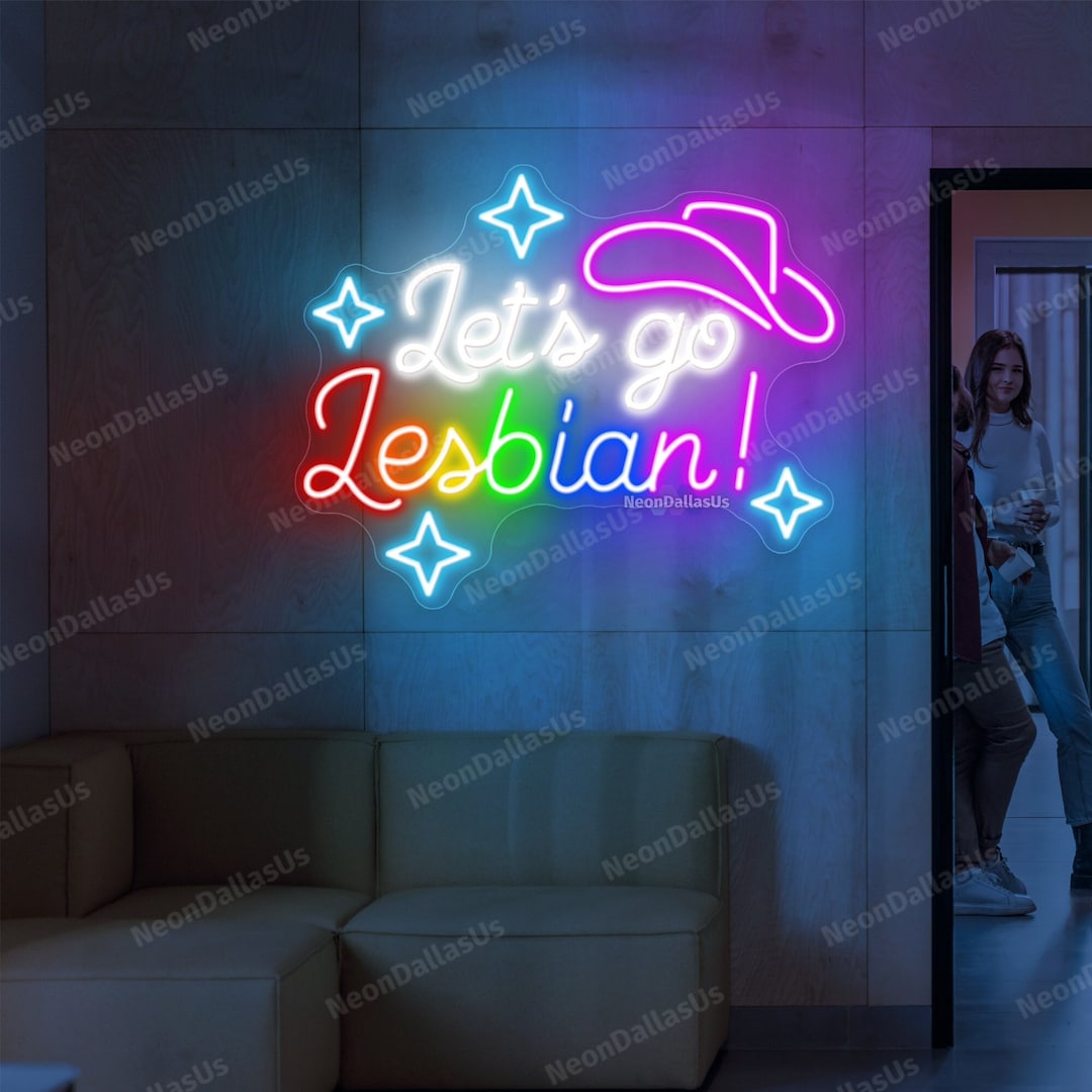 Let's Go Lesbian Sign Let's Go Lesbian Neon Sign Lesbian Party Decors ...