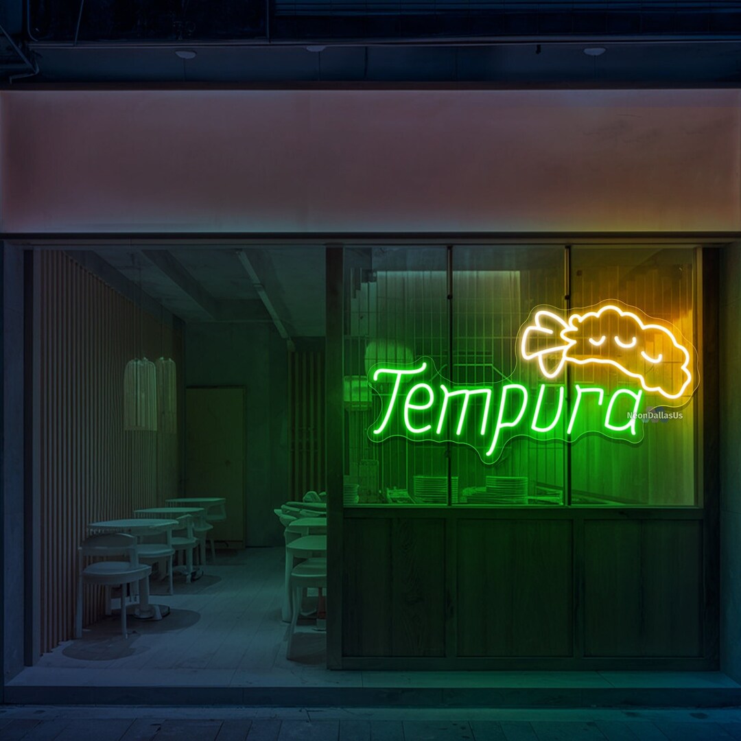 Tempura Neon Sign Tempura Neon Light Tempura LED Sign Japanese Food ...