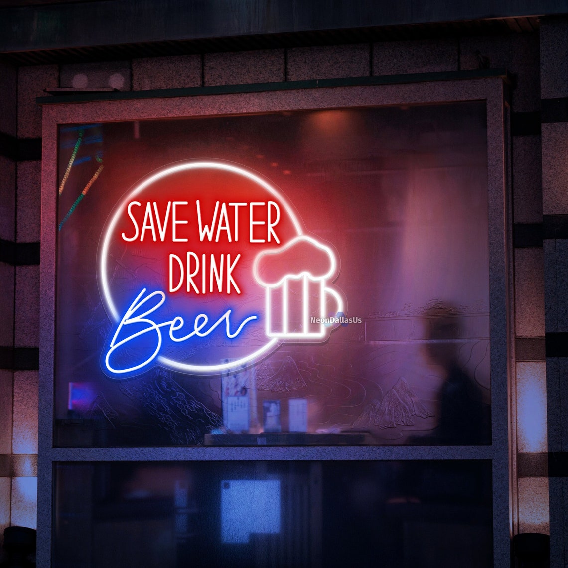 Save Water Drink Beer Neon Sign Custom Bar Sign Beer Sign - Etsy