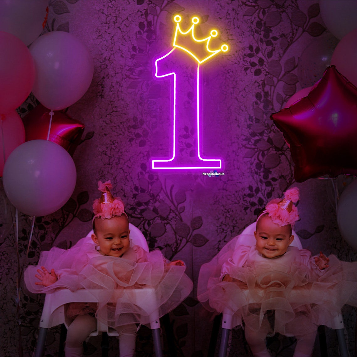 Number Neon Sign Number One Neon Sign Crown Number Led Sign Custom ...