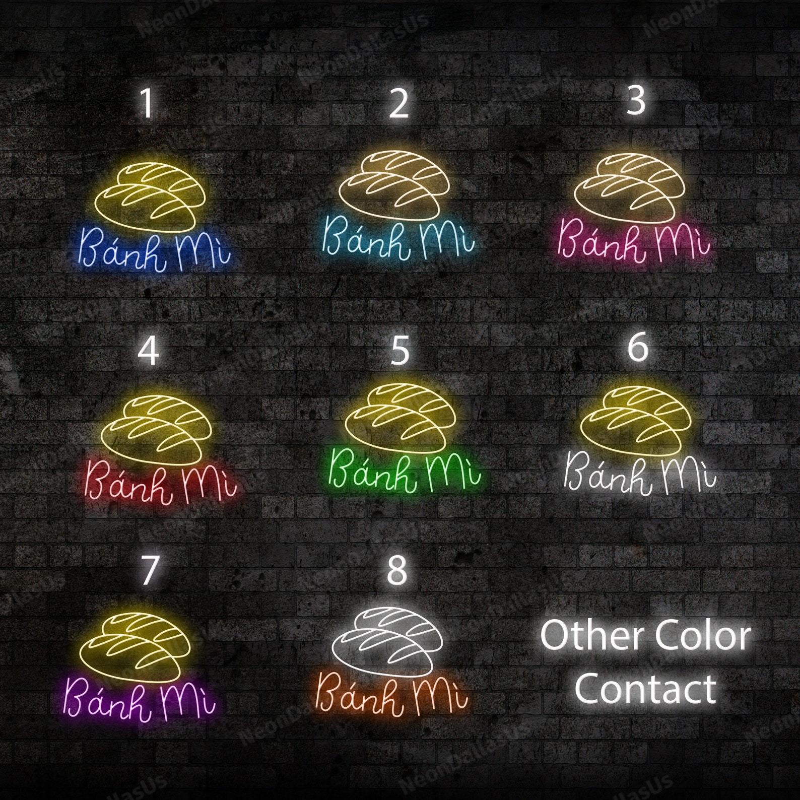 Banh Mi Neon Sign Vietnamese Bread Led Sign Bread Sign Custom ...