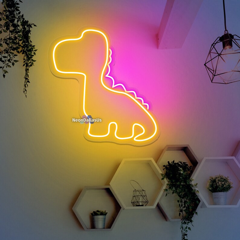 Dinosaur Neon Sign Dinosaur LED Light Gift for Boy Nursery Decor Girl ...