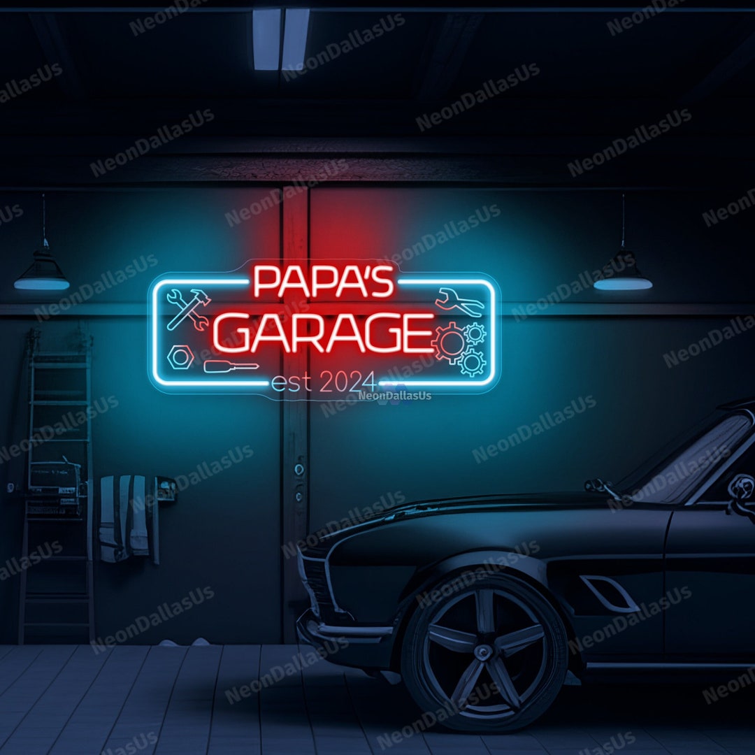 Personalized Name Garage Sign Garage Sign Custom Garage Neon Sign for ...