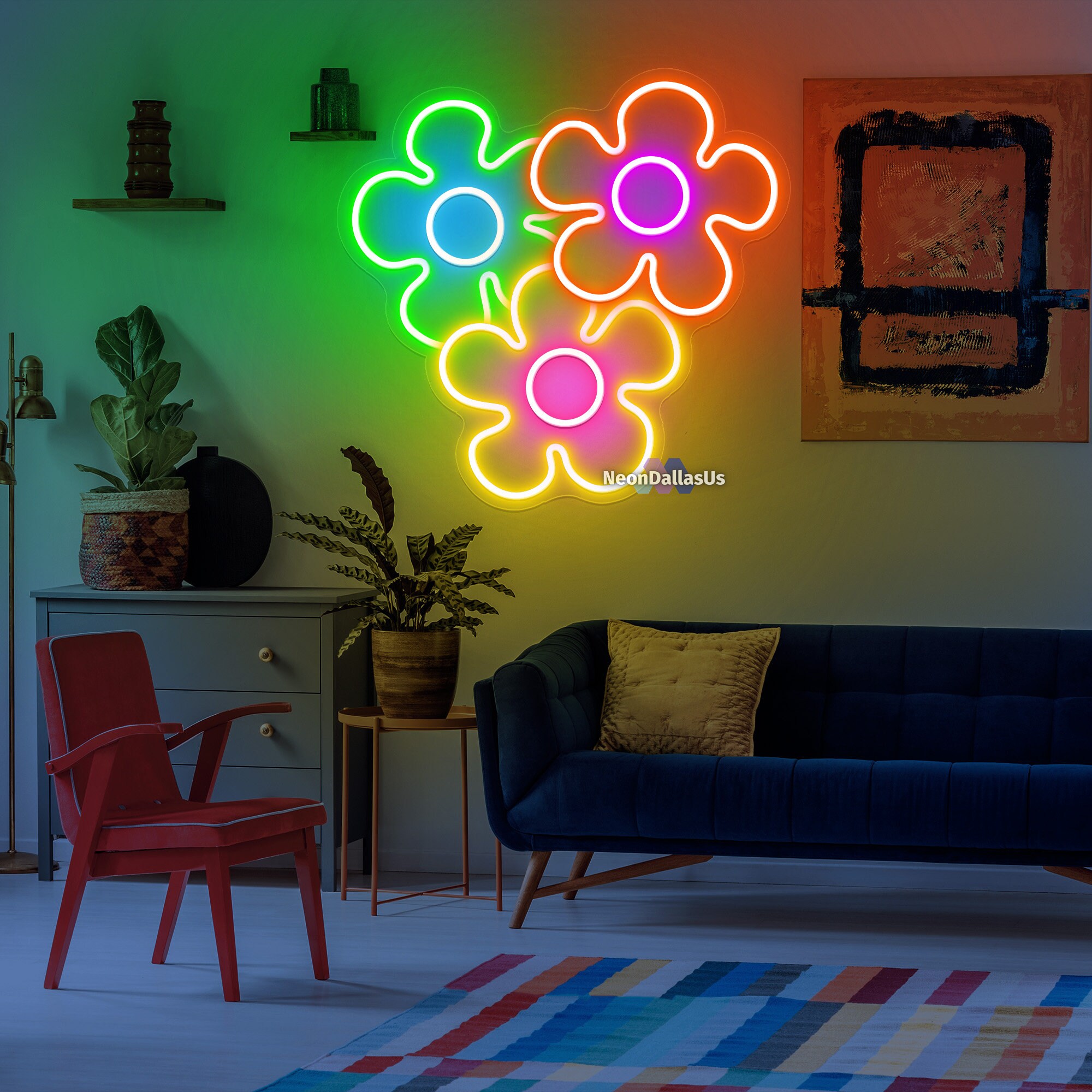 Custom Flower Neon Sign Popping Flower Sign Y2K Wall Wart Kid Room ...