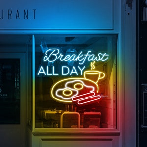 Breakfast All Day Neon Sign Breakfast All Day Sign Breakfast LED Light ...