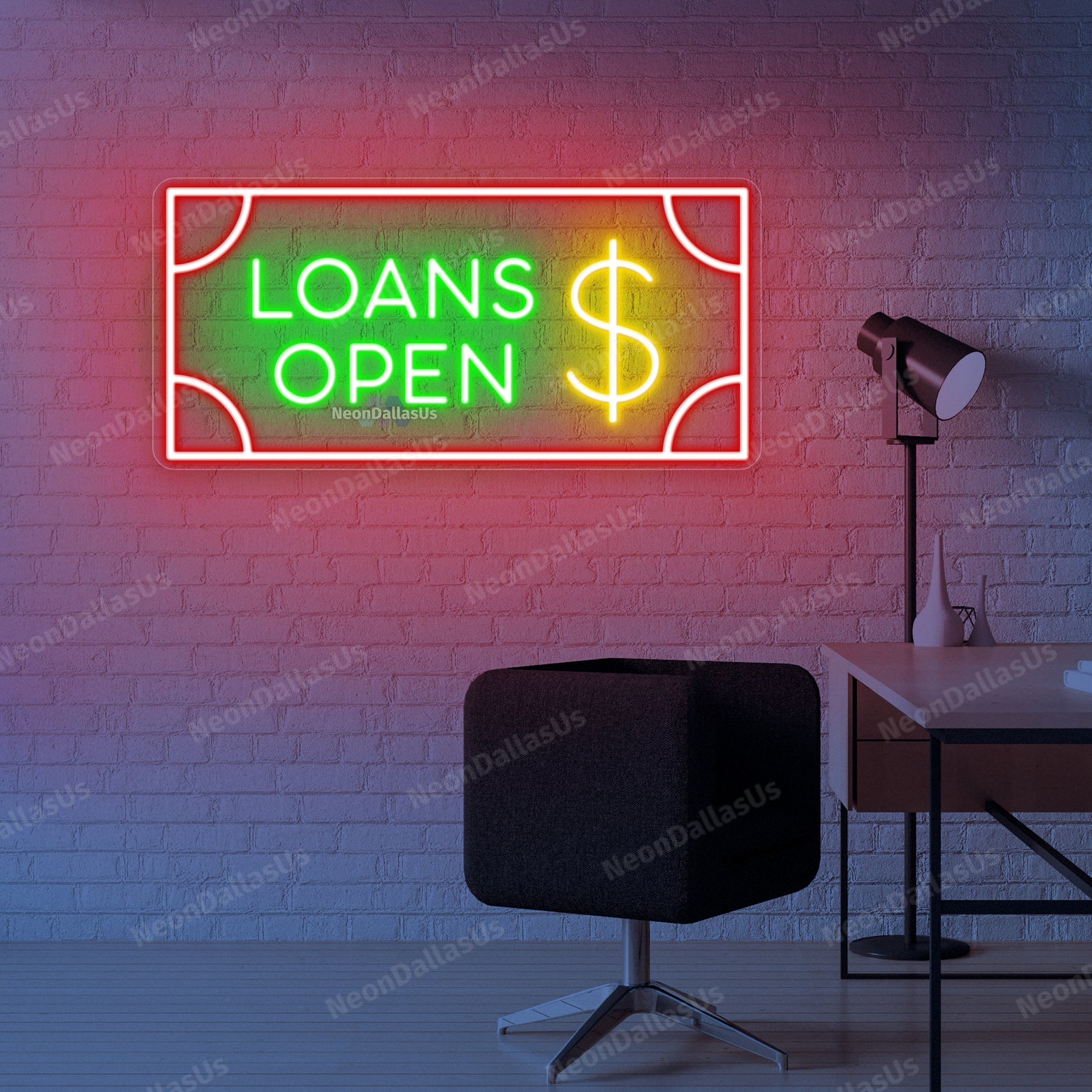 Loans Open Neon Sign Loans Open LED Light Loans Sign Loan Officer Sign ...