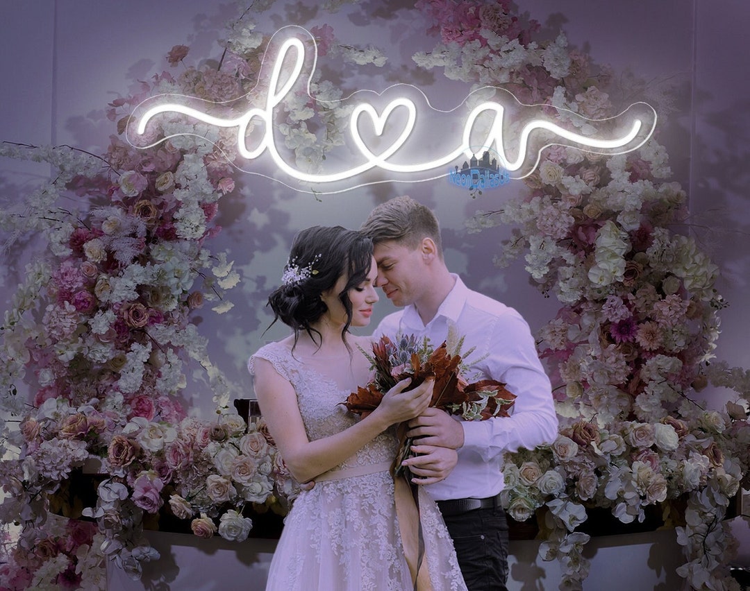 Wedding Initials Neon Sign, Custom Wedding Neon Sign, Custom Name Neon ...
