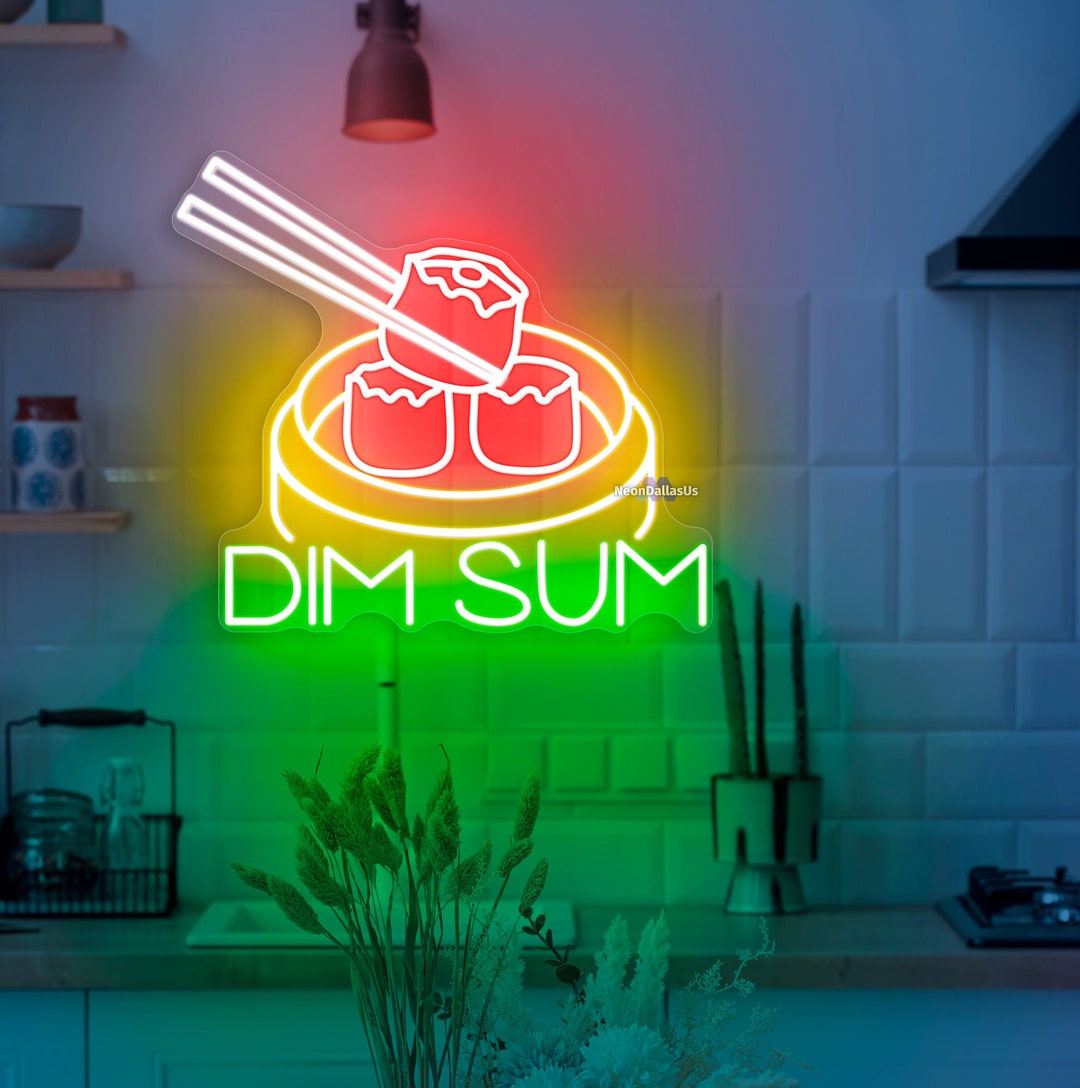 Dim Sum Neon Sign Dimsum Led Sign Dimsum Led Light Restaurant Neon Sign Dim Sum Decors Wall Art ...