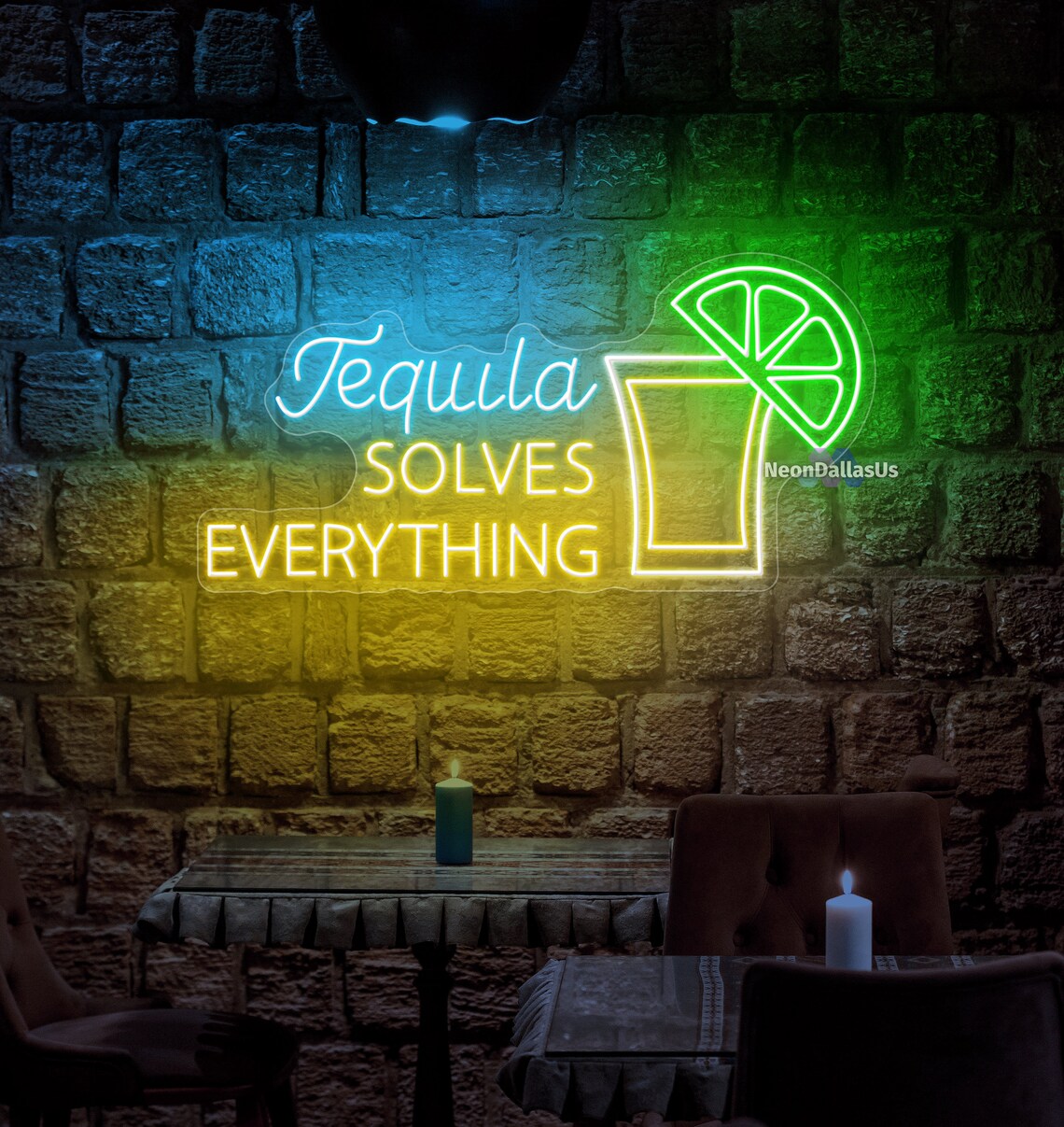 Tequila Solve Everything Neon Sign Tequila LED Sign Tequila Neon Light ...