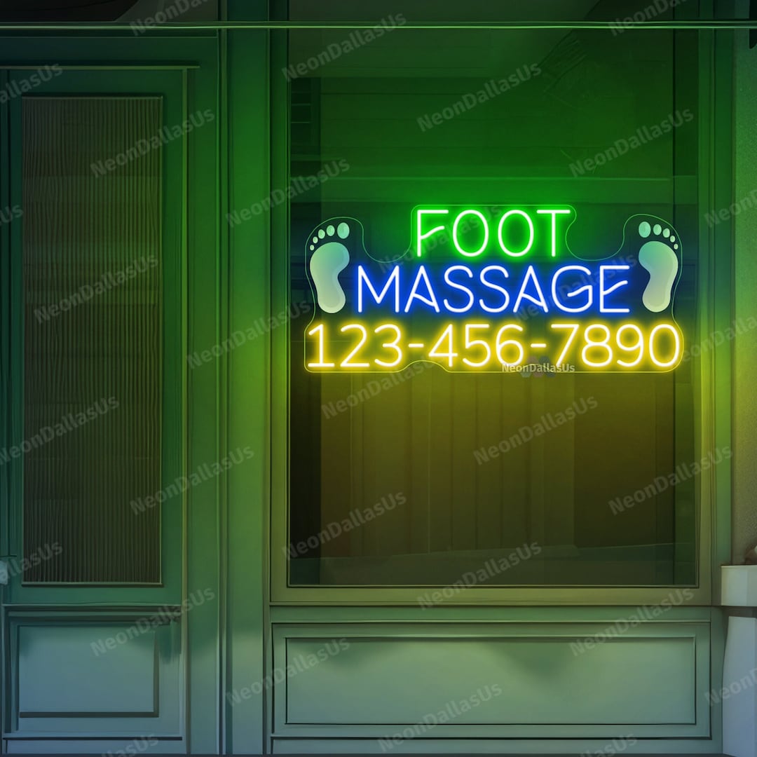 Foot Massage Neon Sign Foot Massage Led Sign Custom Foot Massage Sign ...