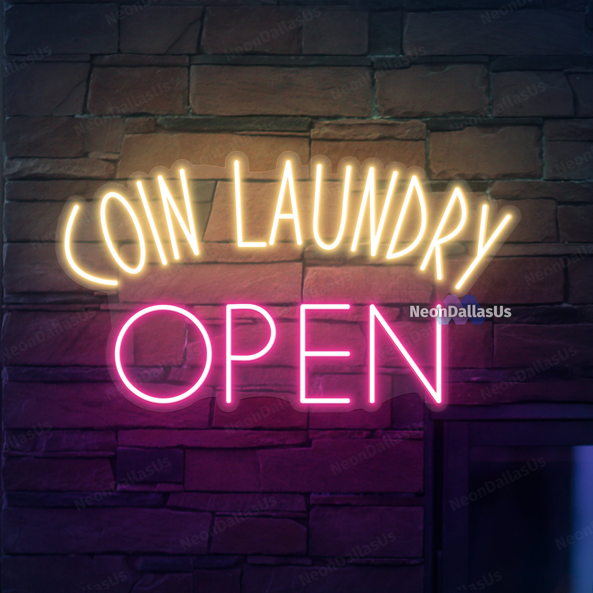 Coin Laundry Open Neon Sign Coin Op Laundry Open Shop Store Home Wall ...