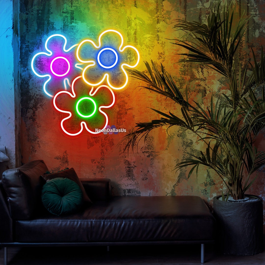 Custom Flower Neon Sign Popping Flower Sign Y2K Wall Wart Kid Room ...