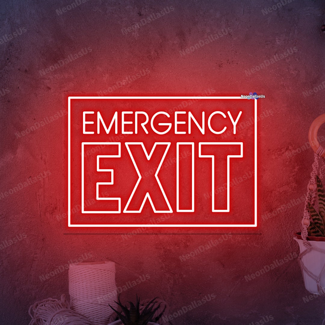 Emergency Exit Neon Sign Emergency Exit LED Lights Exit Neon Sign Exit ...