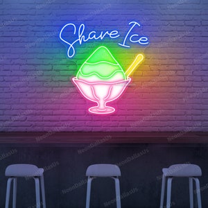 Shave Ice Neon Sign Shave Ice Led Sign Shave Ice Hawaiian Led Light ...