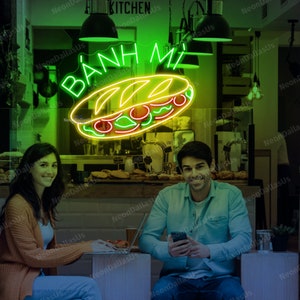 Vietnamese Bánh Mì Neon Sign Bread Banh Mi LED Light Asian Restaurant ...