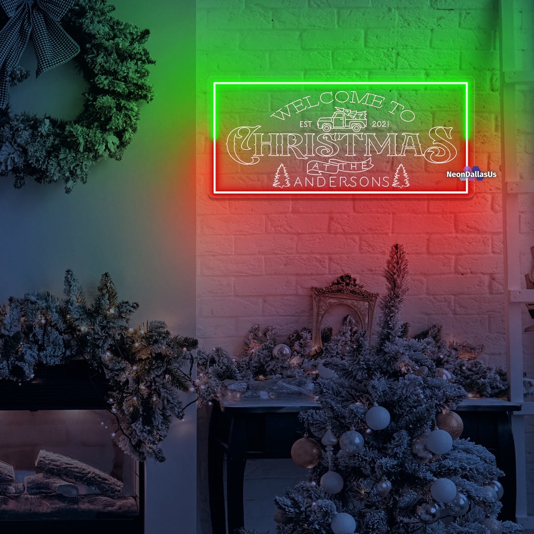 Christmas Decor Sign Personalized Custom Family Name Sign Modern ...