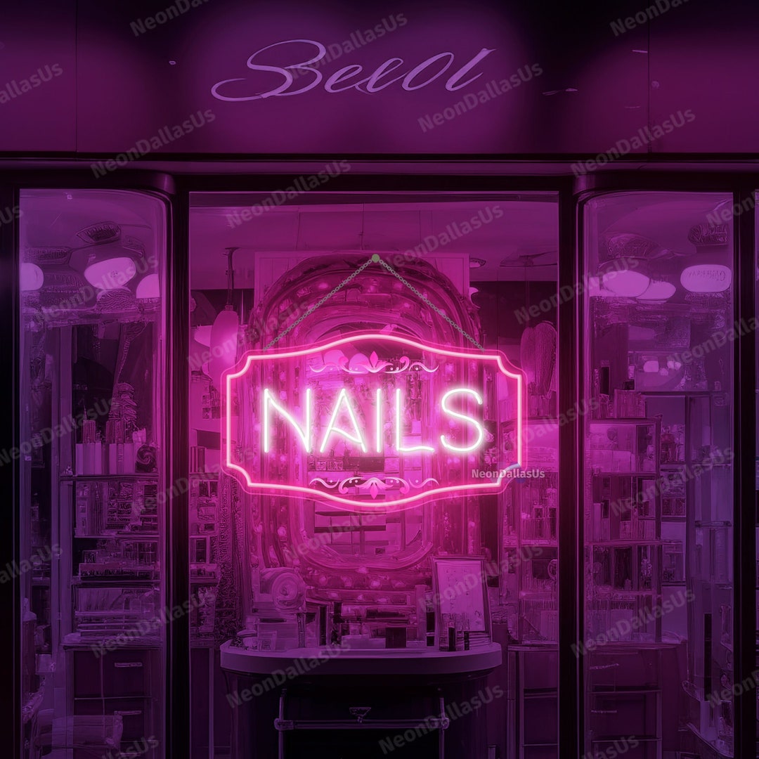 Nails Neon Sign Nails LED Light Custom Nails Shop Led Neon Sign Nail ...