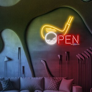 Golf Neon Sign Golf Open Led Sign Golf Led Light Personalized Golf Golf ...