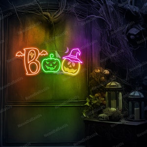 Boo Neon Sign Halloween Boo Sign Halloween LED Light Halloween Decor ...