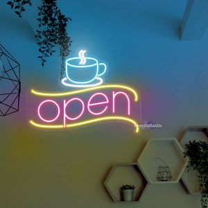 Coffee Open Sign Coffee Cup Neon Sign Coffee Neon Light Sign Neon Sign ...